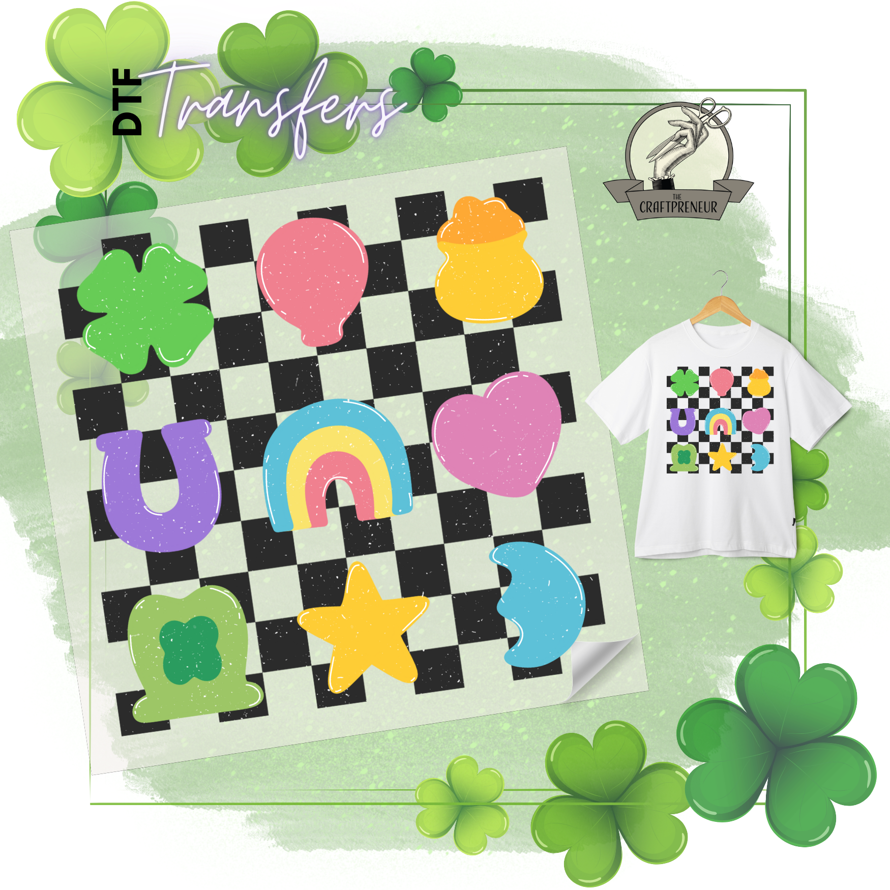 Lucky Marshmallow Checkers - DTF Print | The Craftpreneur